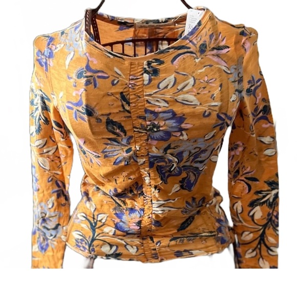 Free People | Tops | Nwt Free People Dreamed Of You Floral Ruched Long ...